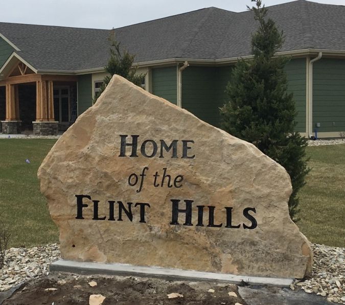 Rough Face, Natural Shape Limestone Sign